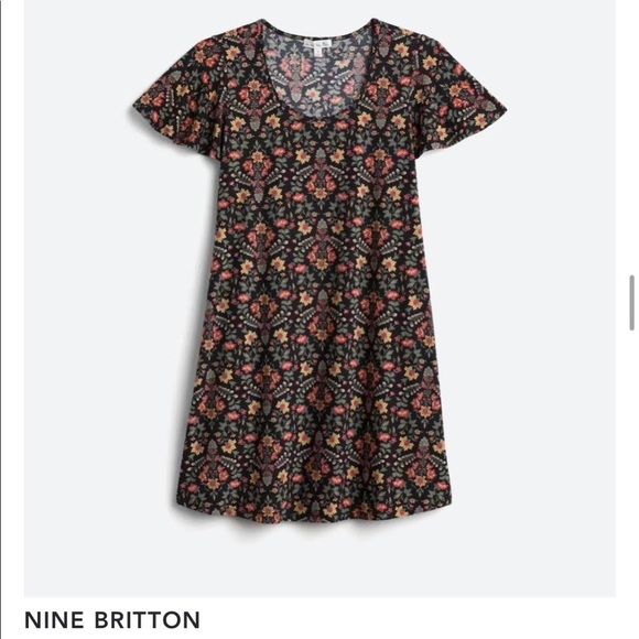 nine britton | Dresses | Nine Britton Floralpaisley Dress With Pockets ...